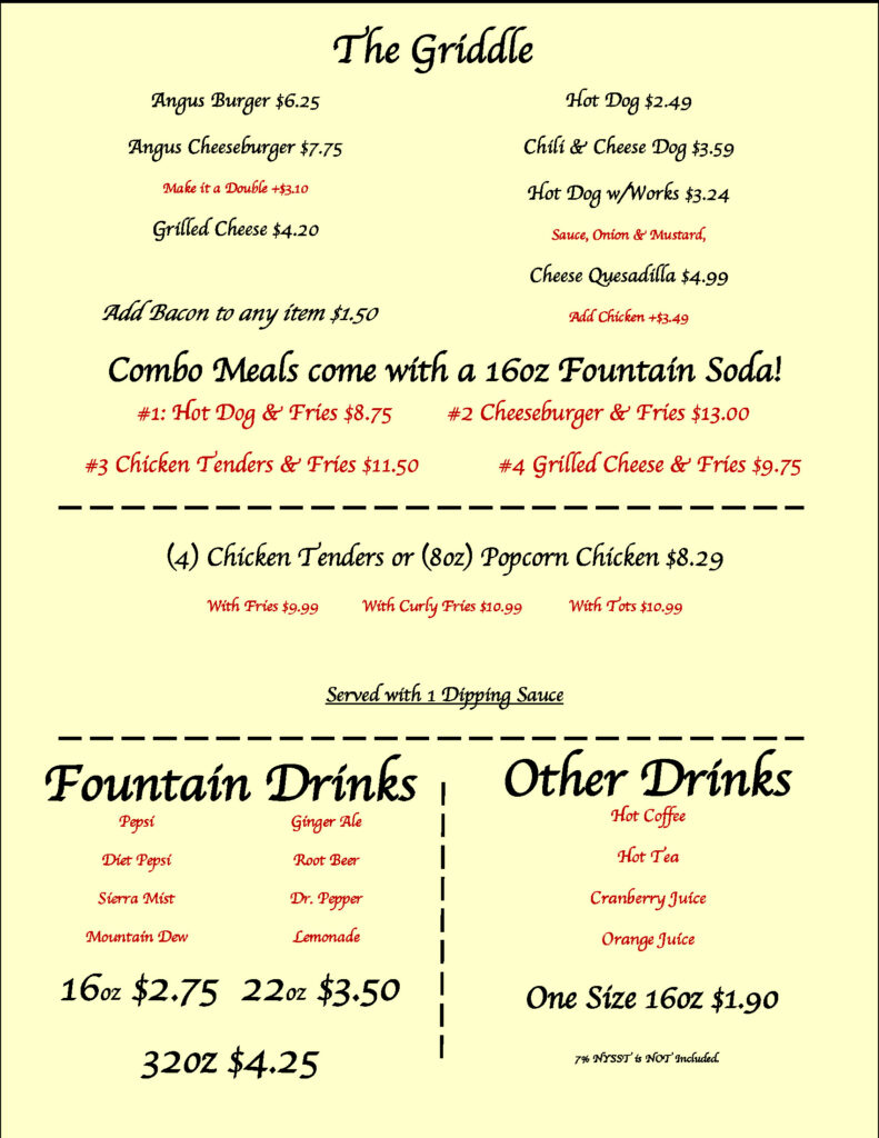 Food | Restaurant | Slate Valley Lanes